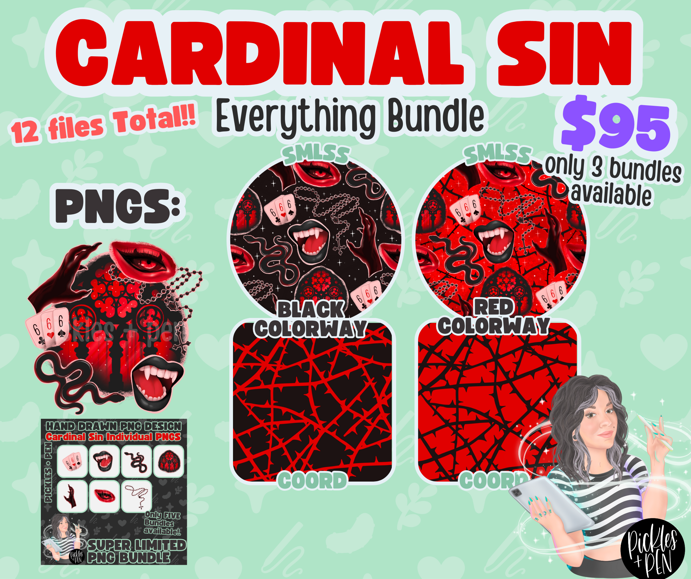 Cardinal Sin EVERYTHING BUNDLE [ONLY THREE] – PicklesAndPen