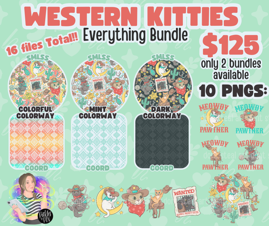 EVERYTHING BUNDLE "Western Kitties" [ONLY 2 AVAILABLE] – PicklesAndPen