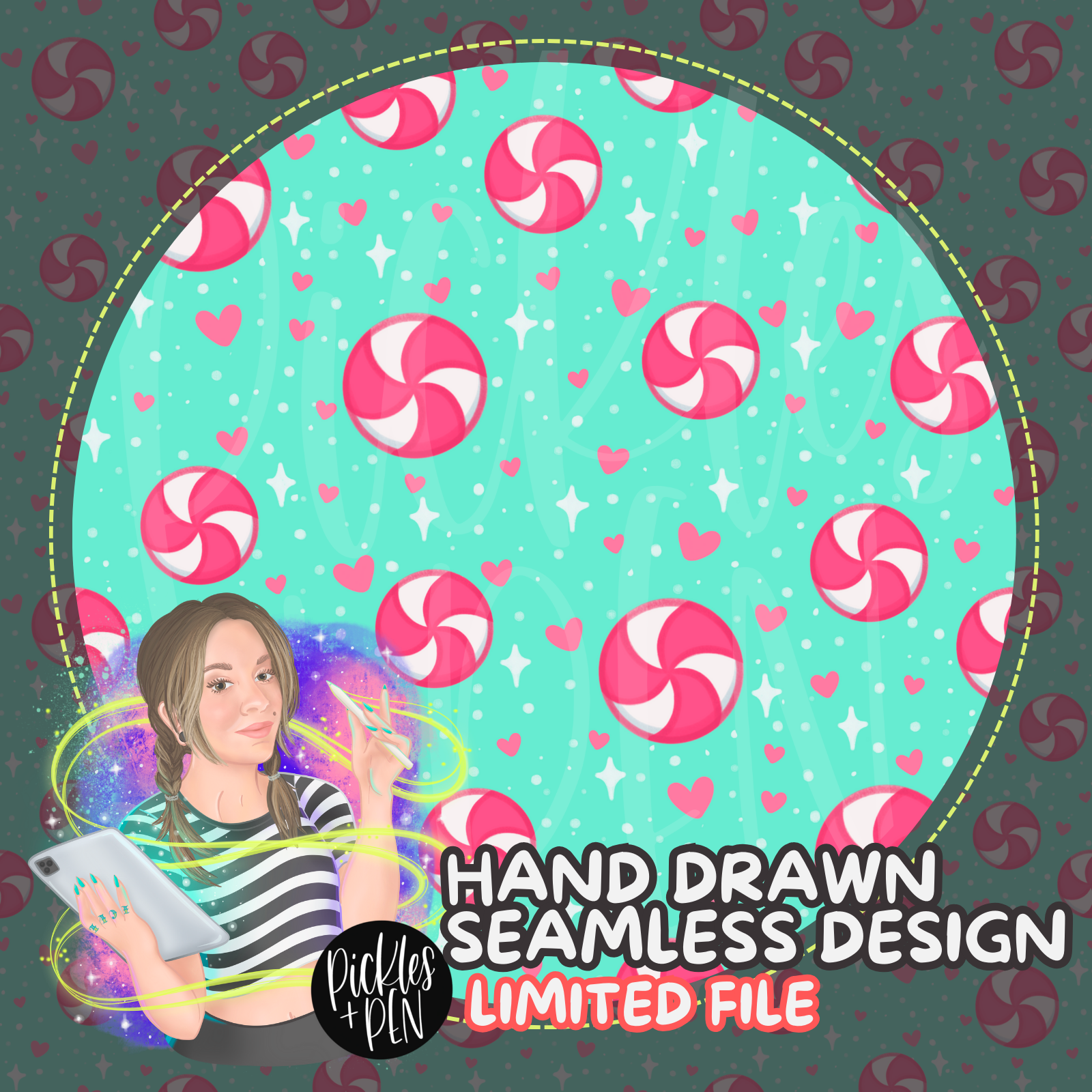 "Peppermint Stars & Hearts" SMLSS [LIMITED] – PicklesAndPen