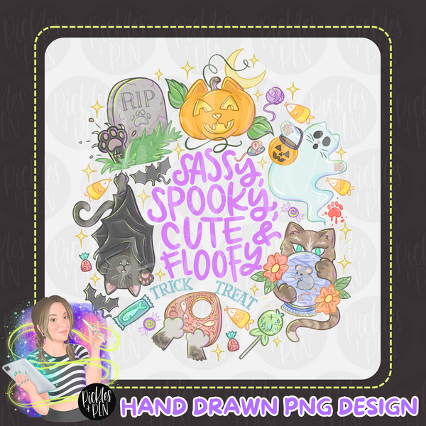 "Sassy Spooky Cute & Floofy" Hallo-Kitties PNG [LIMITED] – PicklesAndPen