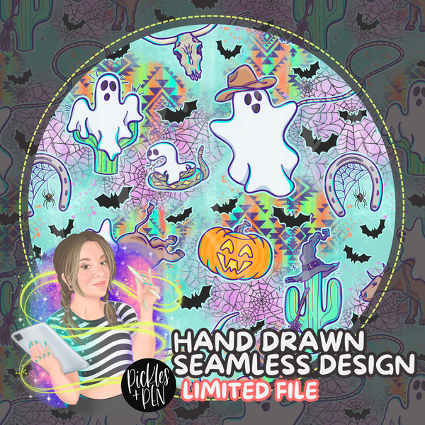 Spooky Western Seamless Pattern - [UNLIMITED] – PicklesAndPen
